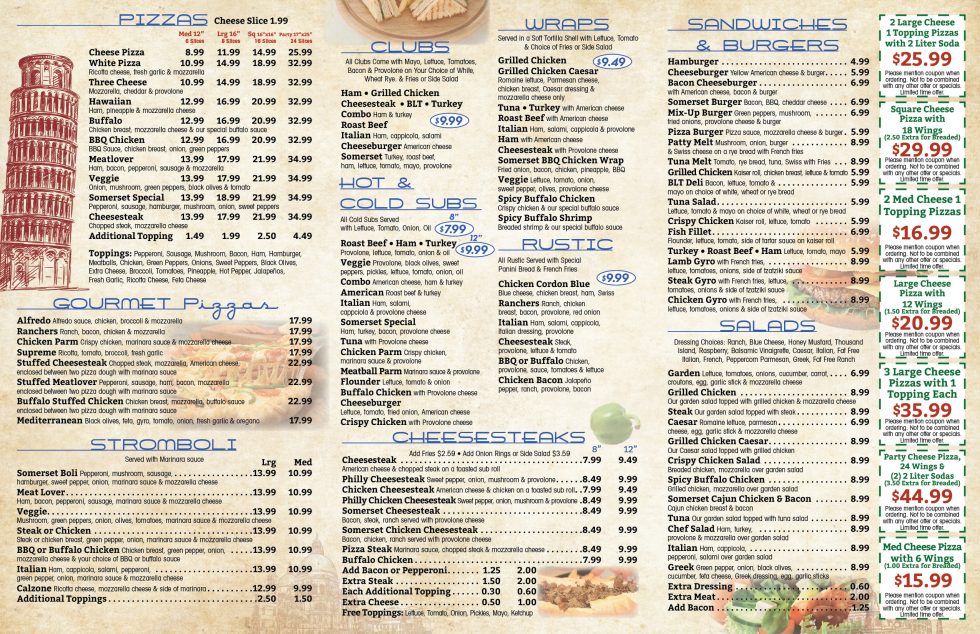 Our Menu - Somerset Pizza