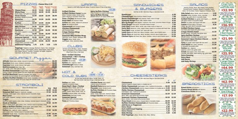 Our Menu - Somerset Pizza